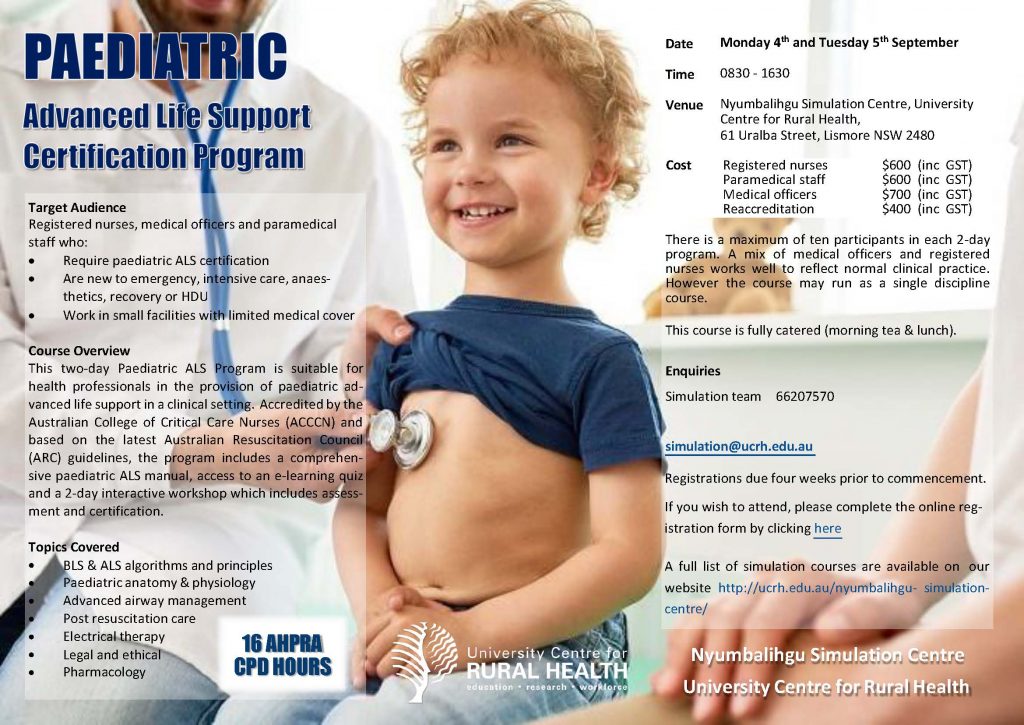 COURSE FULL – Paediatric Advanced Life Support - University Centre for ...