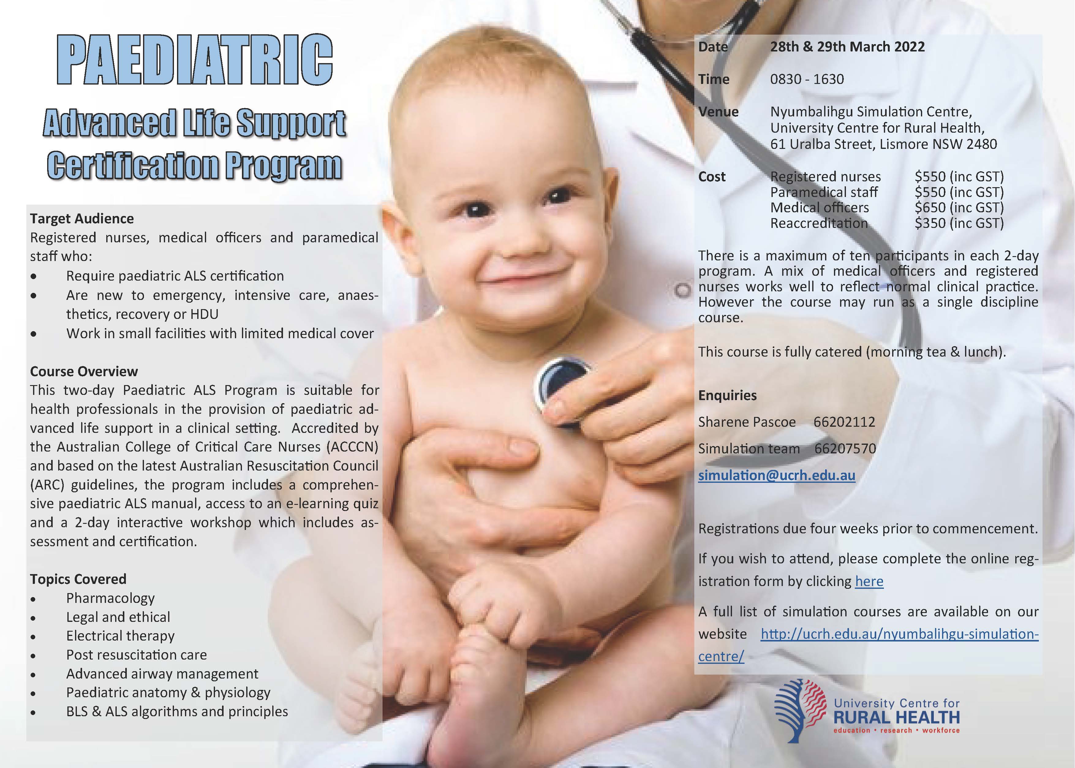 Paediatric Advanced Life Support University Centre For Rural Health